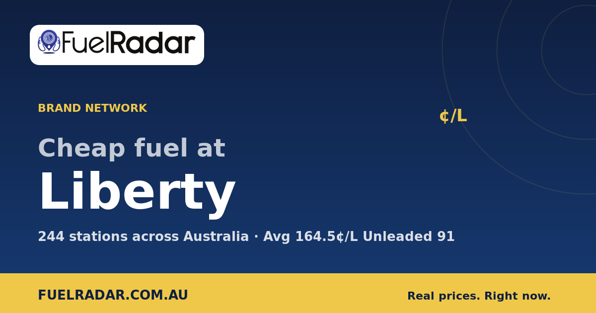 Liberty Fuel Prices & Locations - FuelRadar Australia